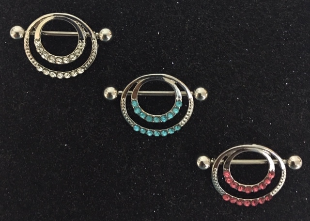 tepel piercing rond steen